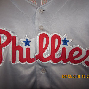 Majestic | Shirts | Philadelphia Phillies Mlb 35 Hamels Jersey Gray ...